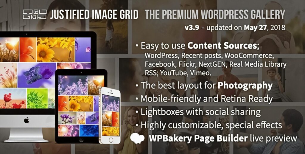 Free Download Justified Image Grid - Best Premium Wordpress Gallery | 239K+ Active | Wppick