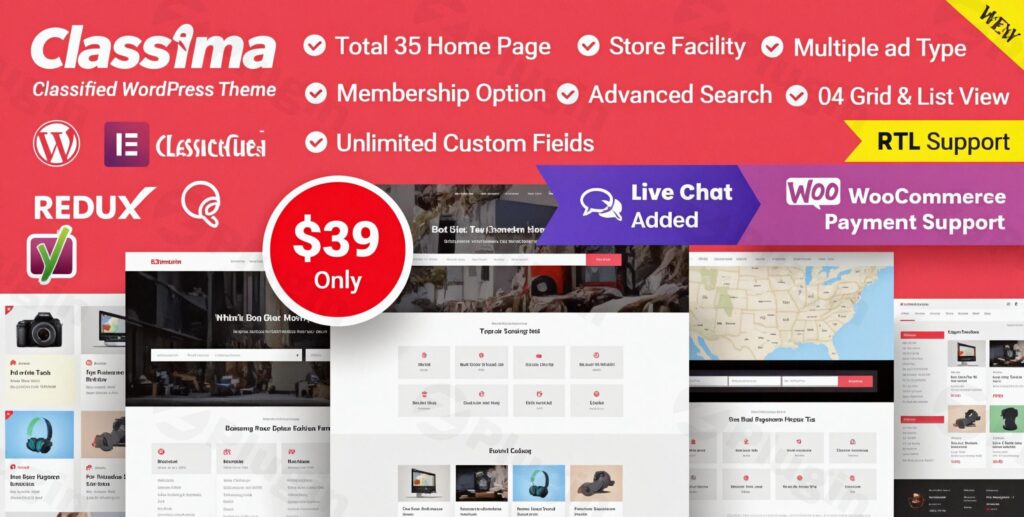 Free Download Classima - Classified Ads Wordpress Theme