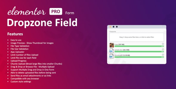 Free Download Dropzone Field For Elementor Form
